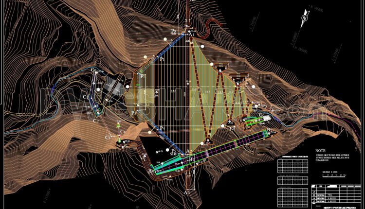 188. CAD drawing Of General Layout - Dam and Structures Free download ...
