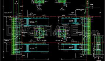 78.Flag Pole Elevation and Sections Details Autocad file