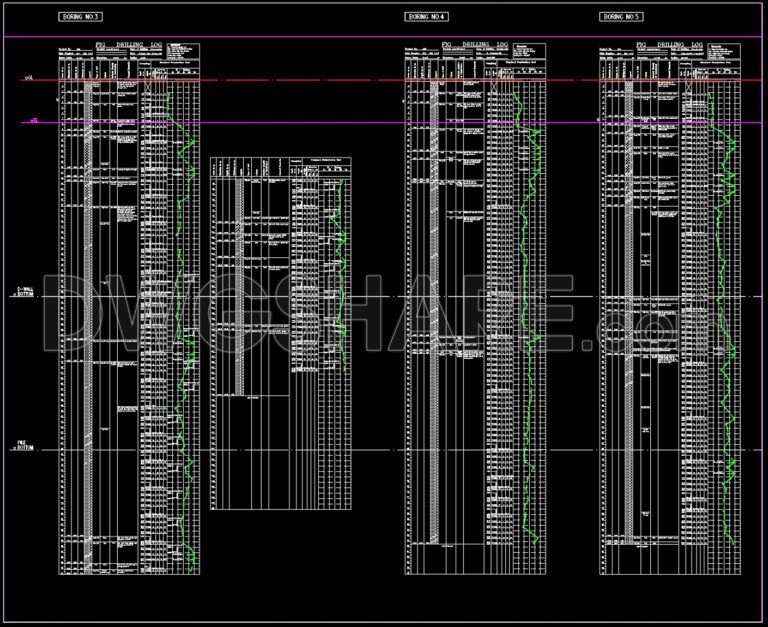 194. CAD drawing Of Boring Log Template Free download