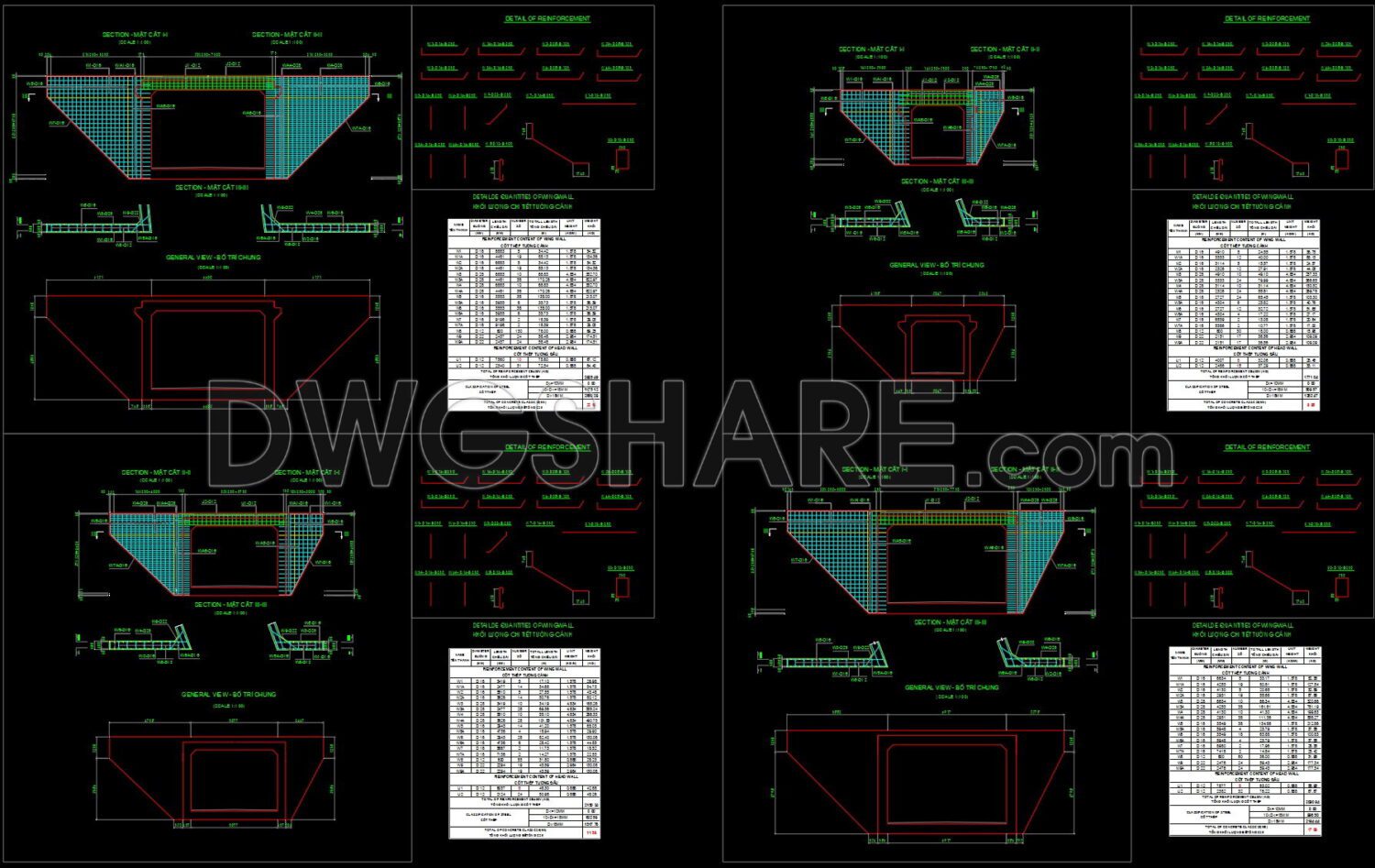197. CAD drawing Of Wingwall of Culvert Free download