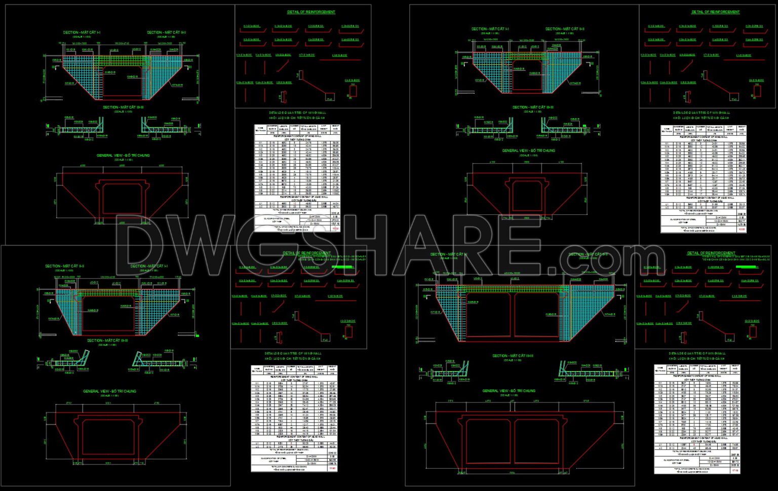197. CAD drawing Of Wingwall of Culvert Free download