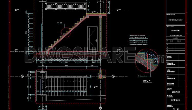 209. Download detailed CAD drawings of townhouse stairs - Free Cad ...