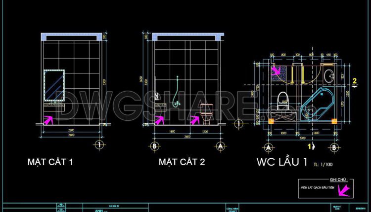 214. WC Layout Plan and elevations details CAD drawings download - Free ...