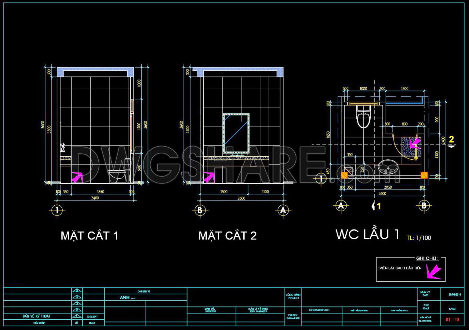 214. WC Layout Plan and elevations details CAD drawings download