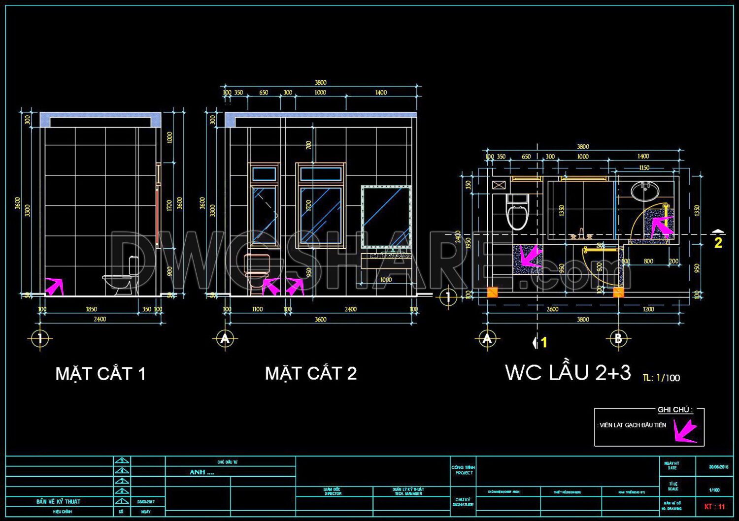 214. WC Layout Plan and elevations details CAD drawings download