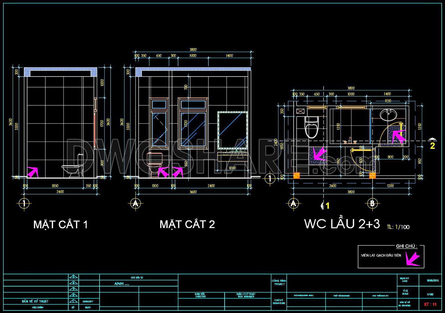 214. WC Layout Plan and elevations details CAD drawings download
