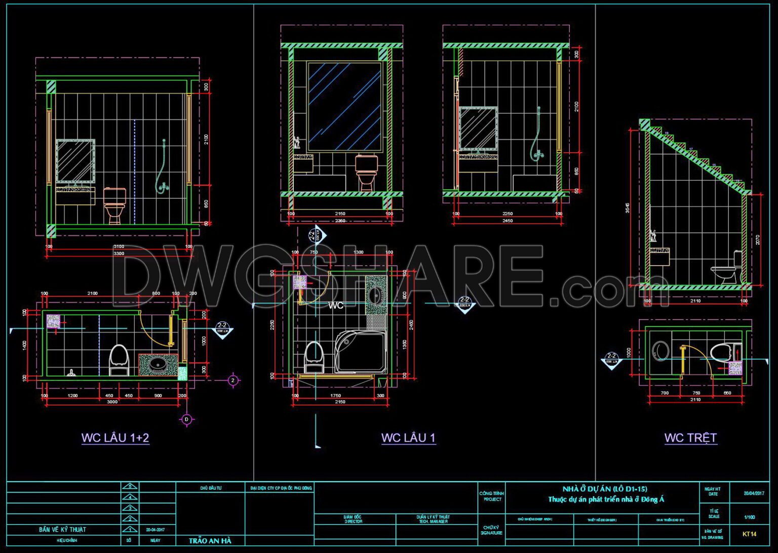 215. WC Layout Plan and elevations details CAD drawings download