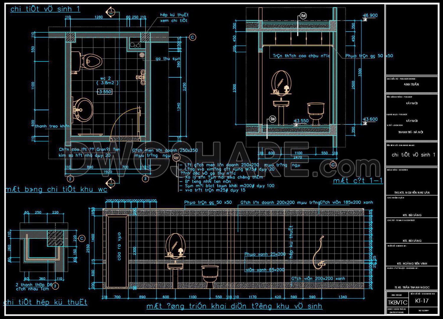 216. WC Layout Plan and elevations details CAD drawings download