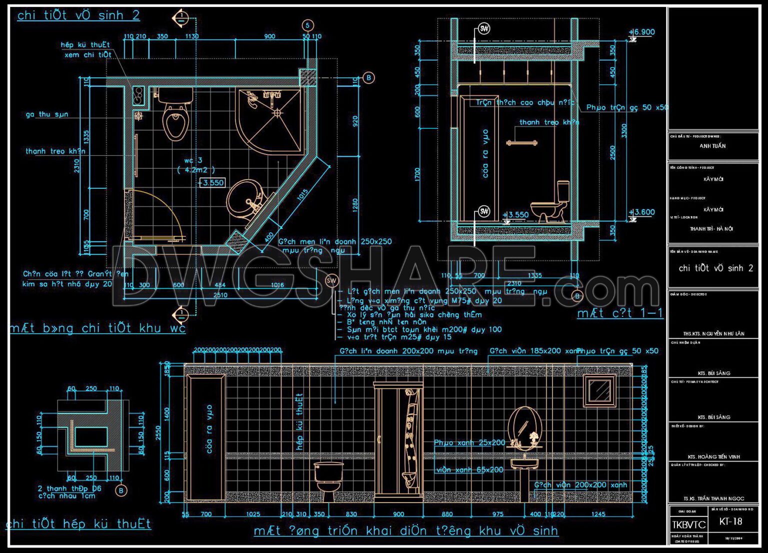 216. WC Layout Plan and elevations details CAD drawings download