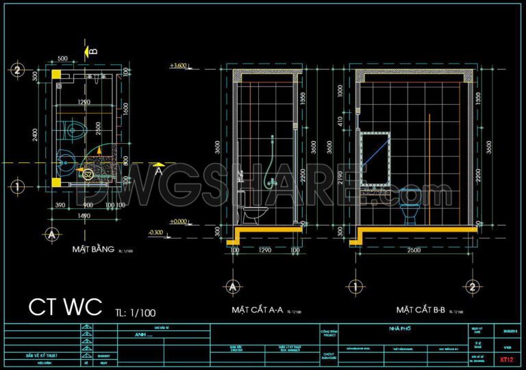 217. WC Layout Plan and elevations details CAD drawings download