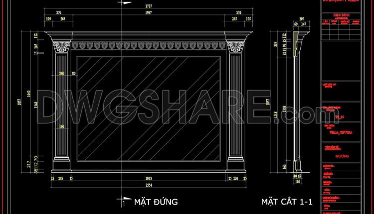 218. Detailed CAD drawings of the bathroom vanity cabinet for a ...