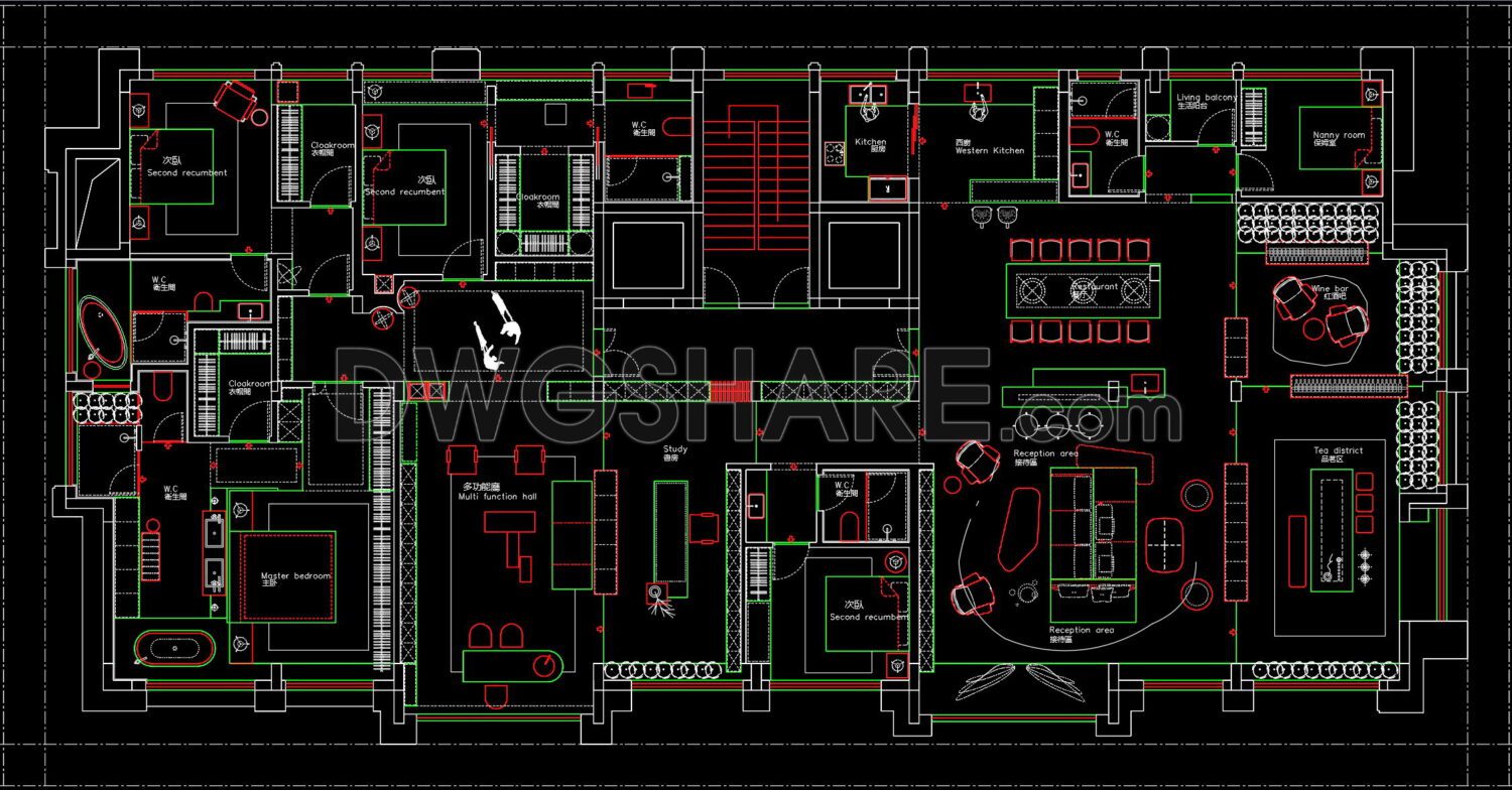 218. Functional layout plans of apartments ranging 461m2