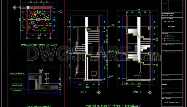 219. Download detailed CAD drawings of townhouse stairs - Free Cad ...