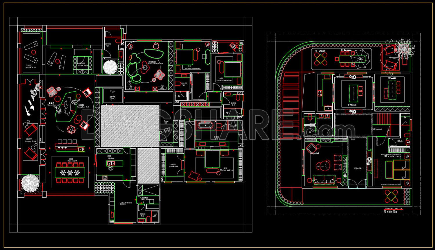219. Functional layout plans of apartments ranging from 485m2 to 543m2