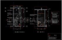 87. Detailed CAD drawings for the installation of a washbasin, toilet ...