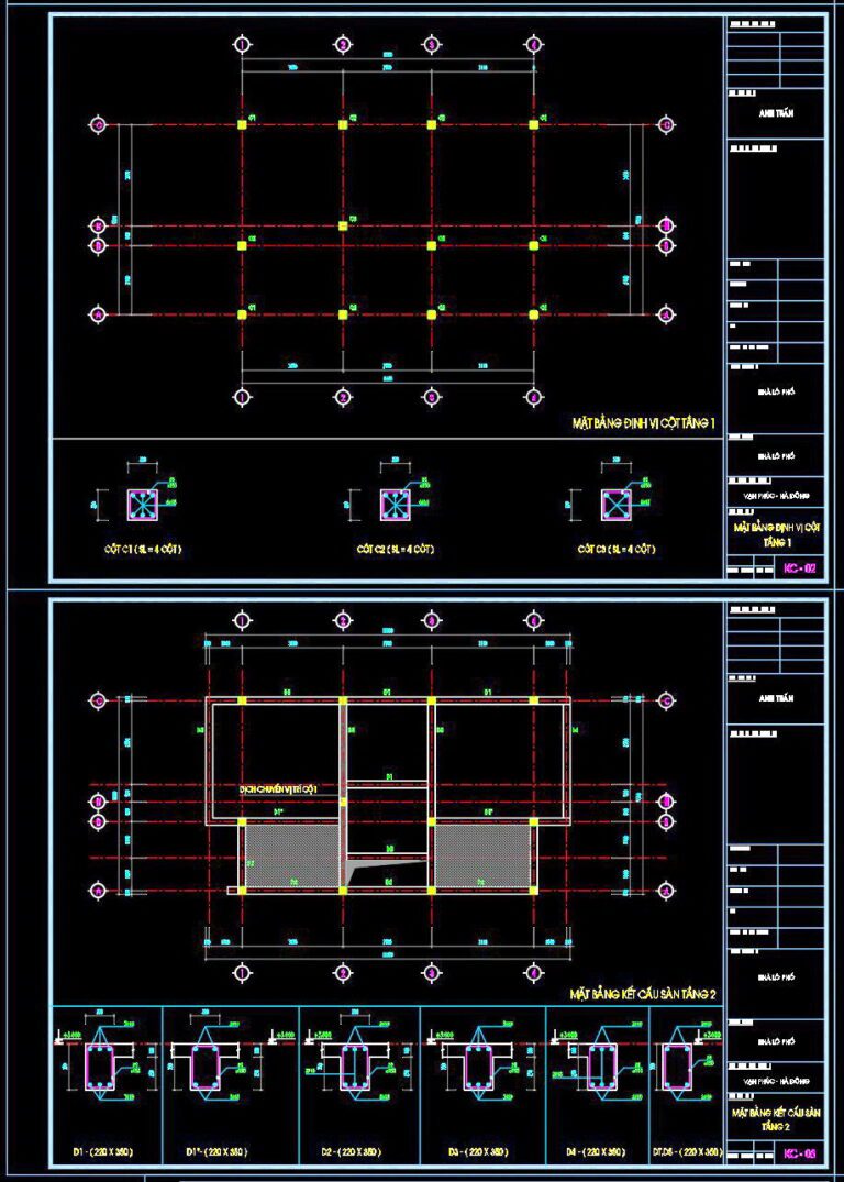 248. Structural Drawings Of 3-Story House A Complete Project 6m x 10.6m ...