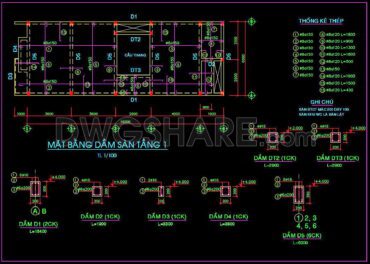 251. Structural Drawings Of 1-Story House A Complete Project 6m x 16m ...