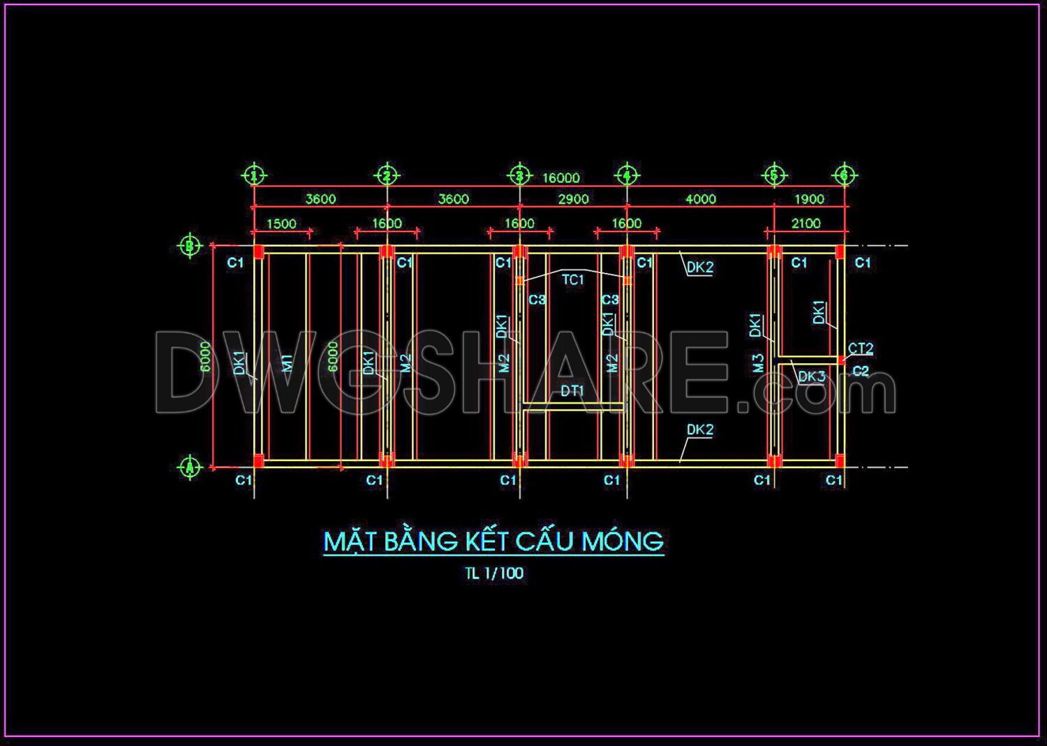 251. Structural Drawings Of 1-Story House A Complete Project 6m x 16m ...