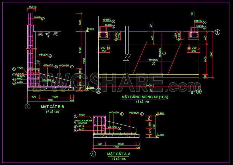 251. Structural Drawings Of 1-Story House A Complete Project 6m x 16m ...