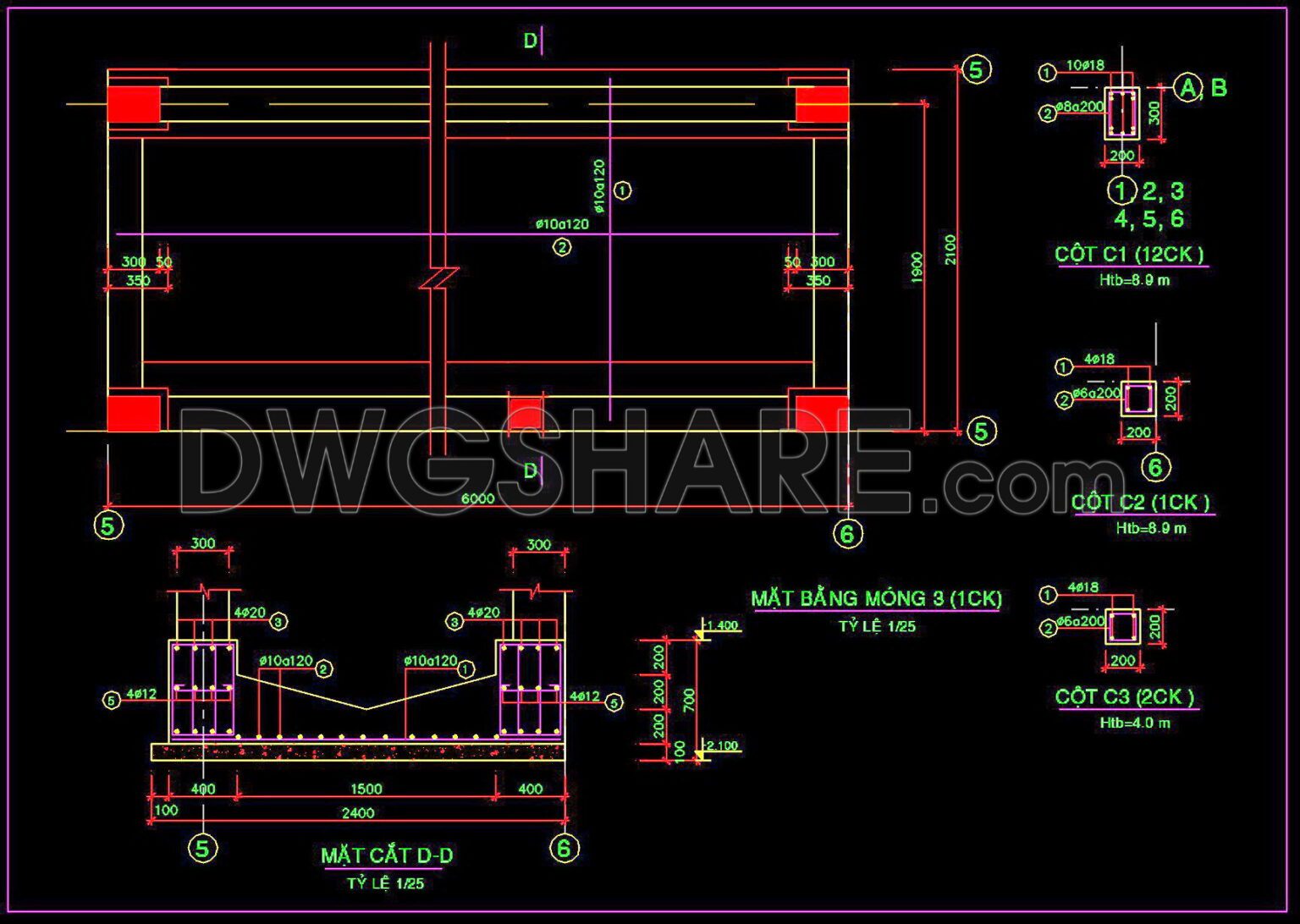 251. Structural Drawings Of 1-Story House A Complete Project 6m x 16m ...