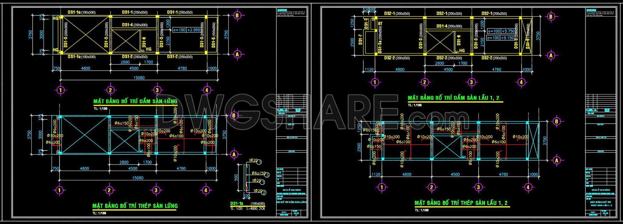 256. Structural Drawings Of 3-Story House A Complete Project 3.7m x 15m ...