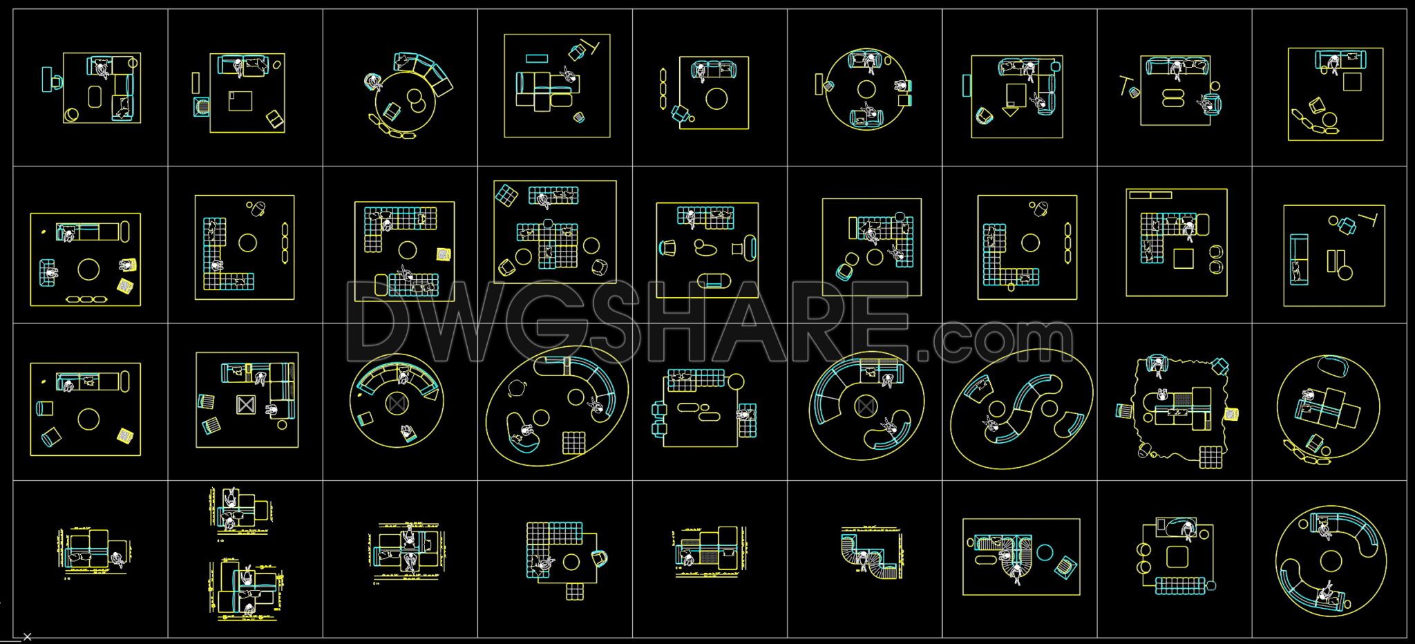 292. Free download the modern Italian Arflex sofa CAD block library