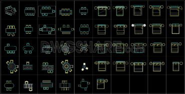 293. Free download the modern Italian B&B Dining tables and beds CAD ...