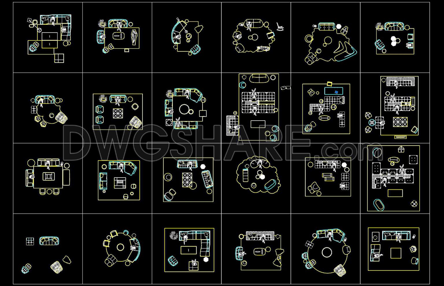294. Free download the modern Italian B&B sofa CAD block library