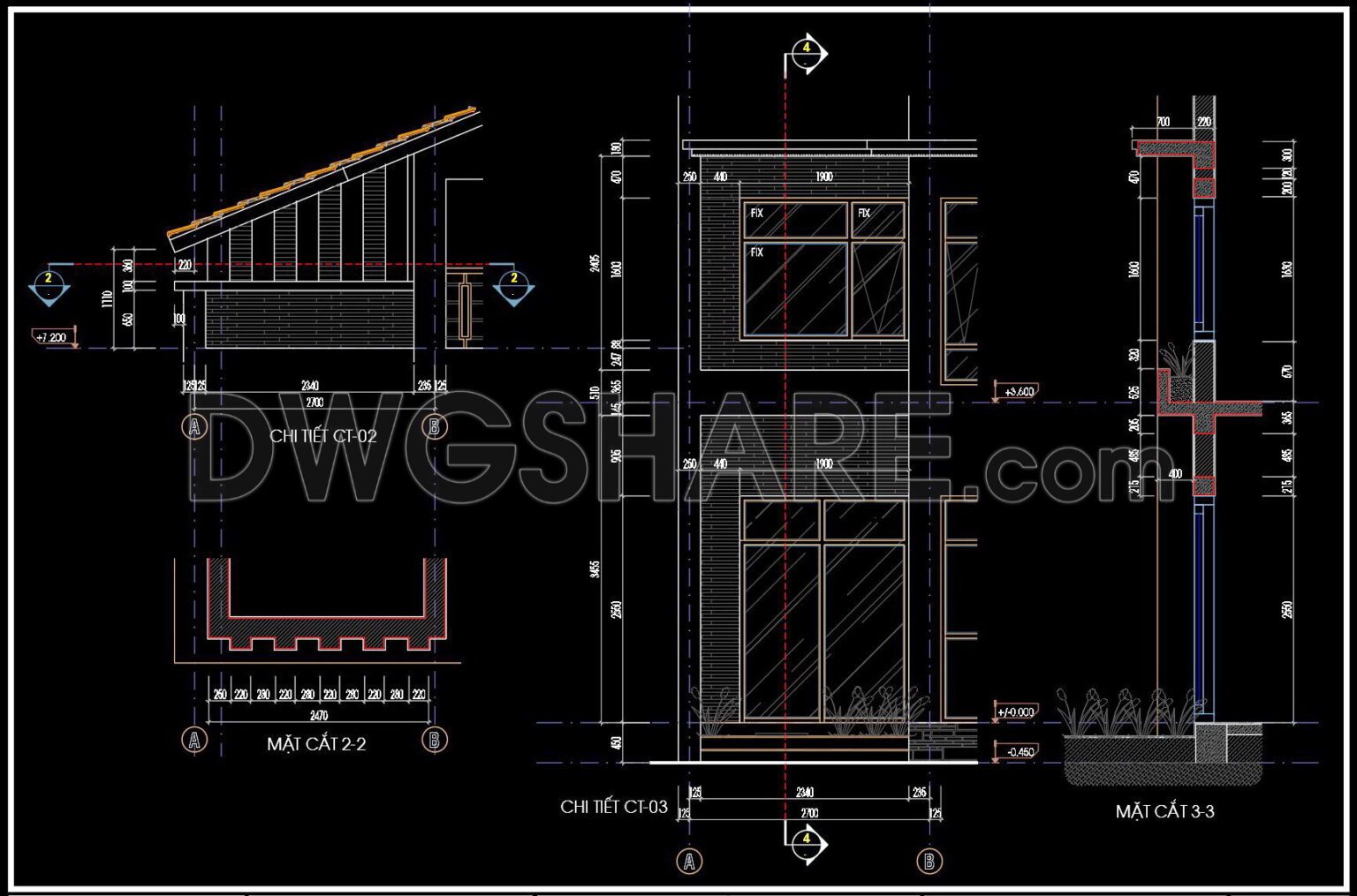 298. Detailed architectural CAD drawings of the facade townhouse