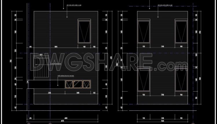 298. Detailed architectural CAD drawings of the facade townhouse - Free ...