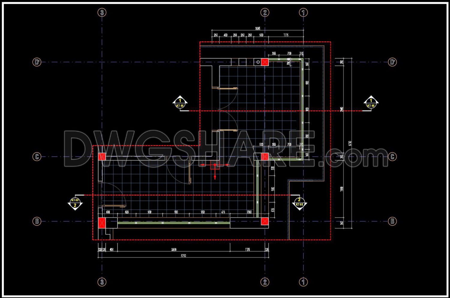 299. Detailed architectural CAD drawings of the facade, balcony ...