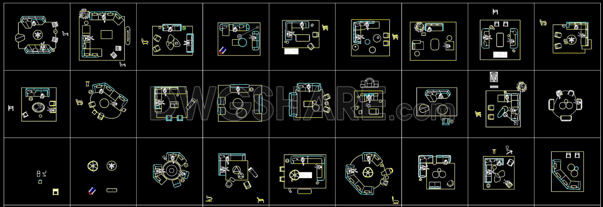 299. Free download the modern Italian Cassina sofa CAD block library