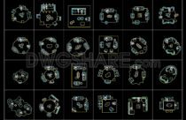 361. Free Download Modern Round Side Table CAD Drawing with Full Dimensions