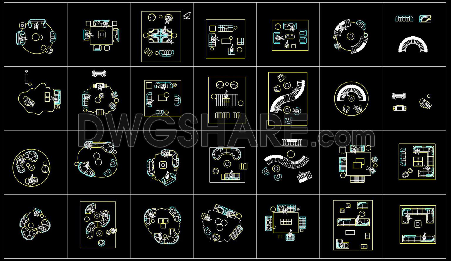 301. Free download the modern Swiss De Sede sofa CAD block library