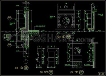 302. Detailed architectural CAD drawings of vertical facade wall ...