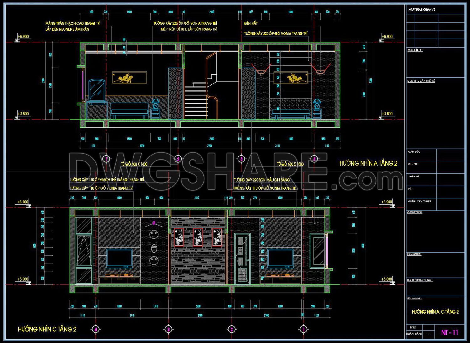 303. Detailed architectural CAD drawings of vertical facade wall ...