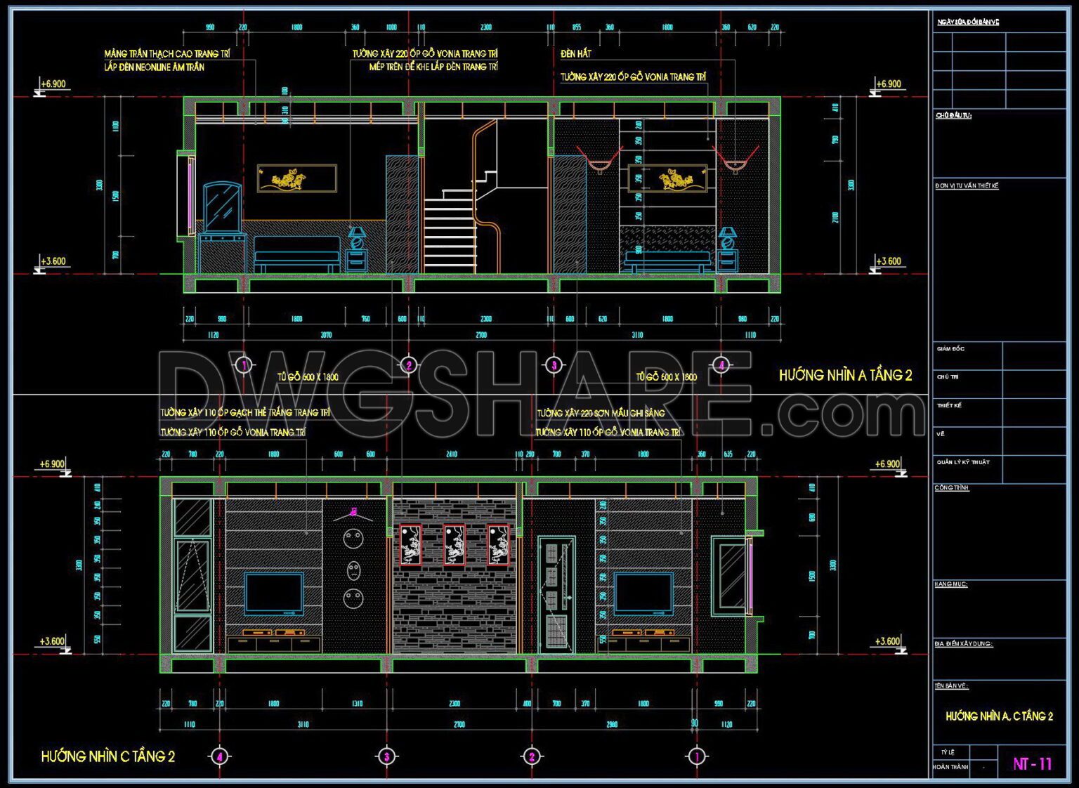 303. Detailed architectural CAD drawings of vertical facade wall ...