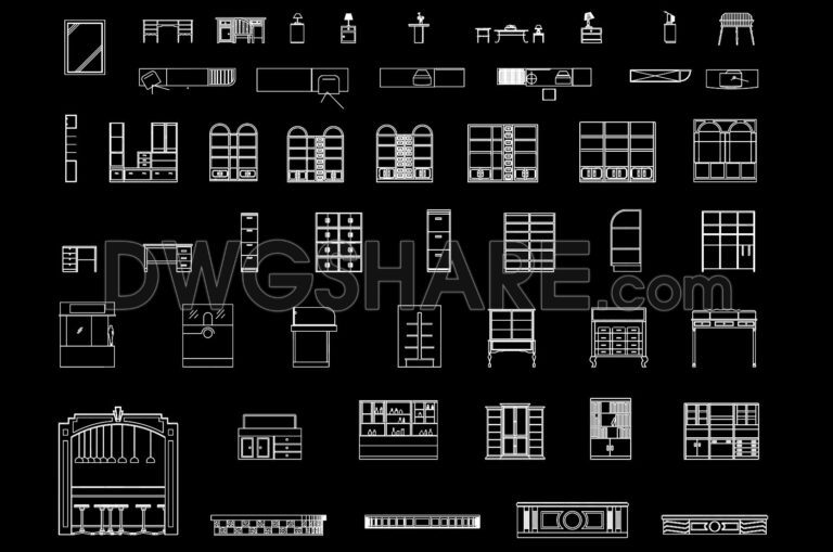 303. Free download auxiliary furniture CAD blocks