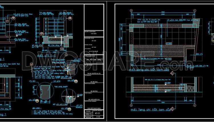 304. Detailed architectural CAD drawings of the balcony, railing, and ...