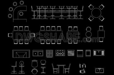 304. Free download bar furniture CAD blocks