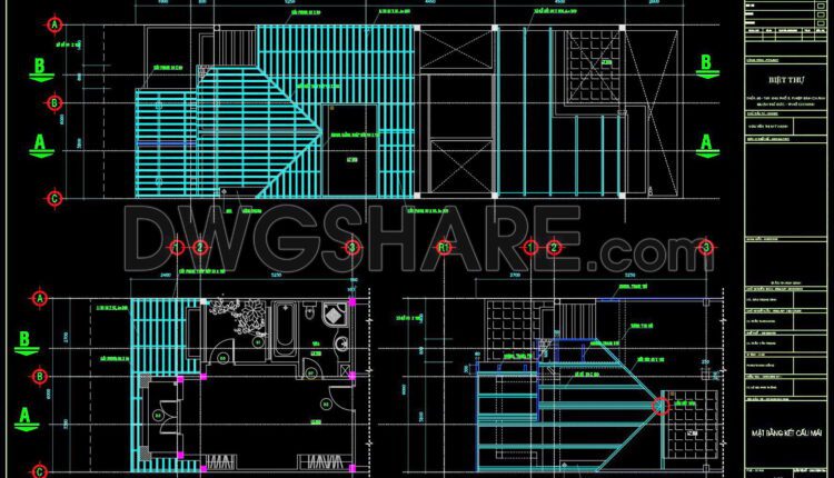 305. Detailed architectural CAD drawings of the facade townhouse - Free ...