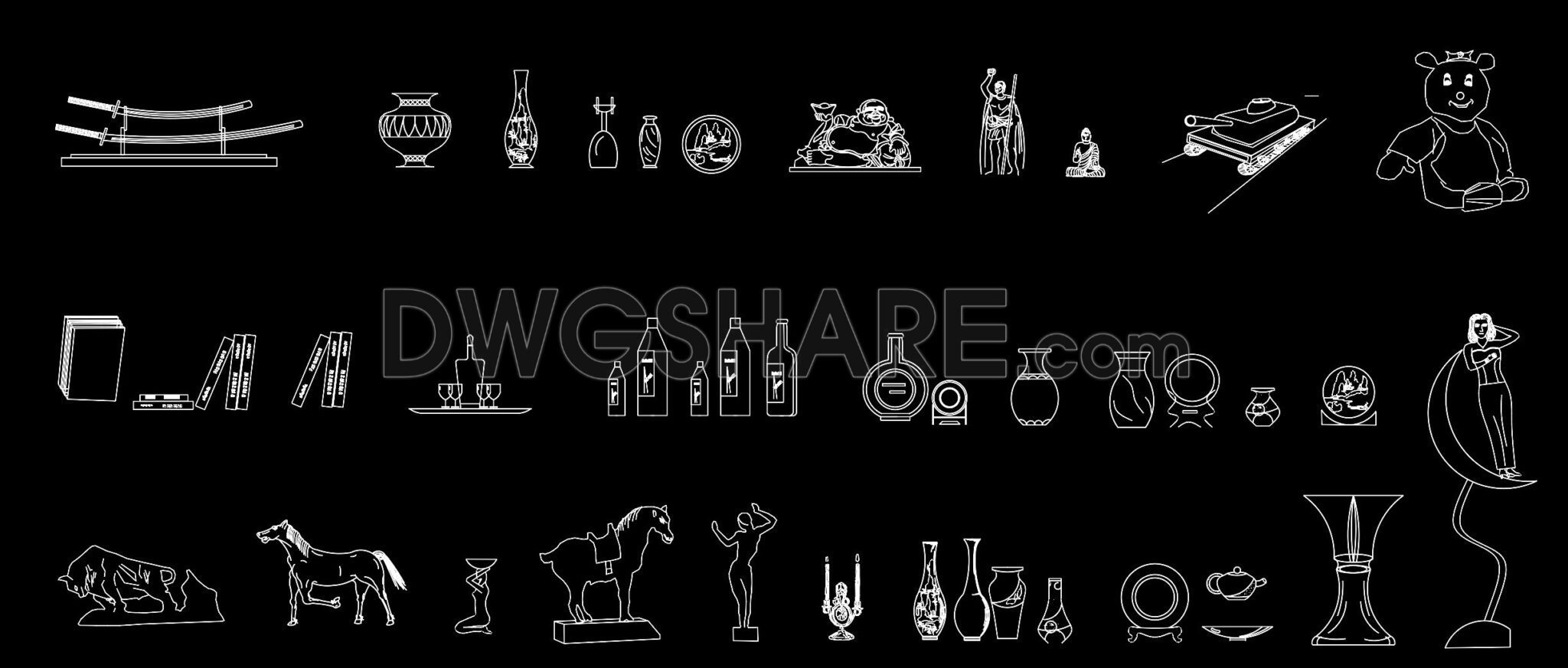 305. Free download decoration CAD blocks