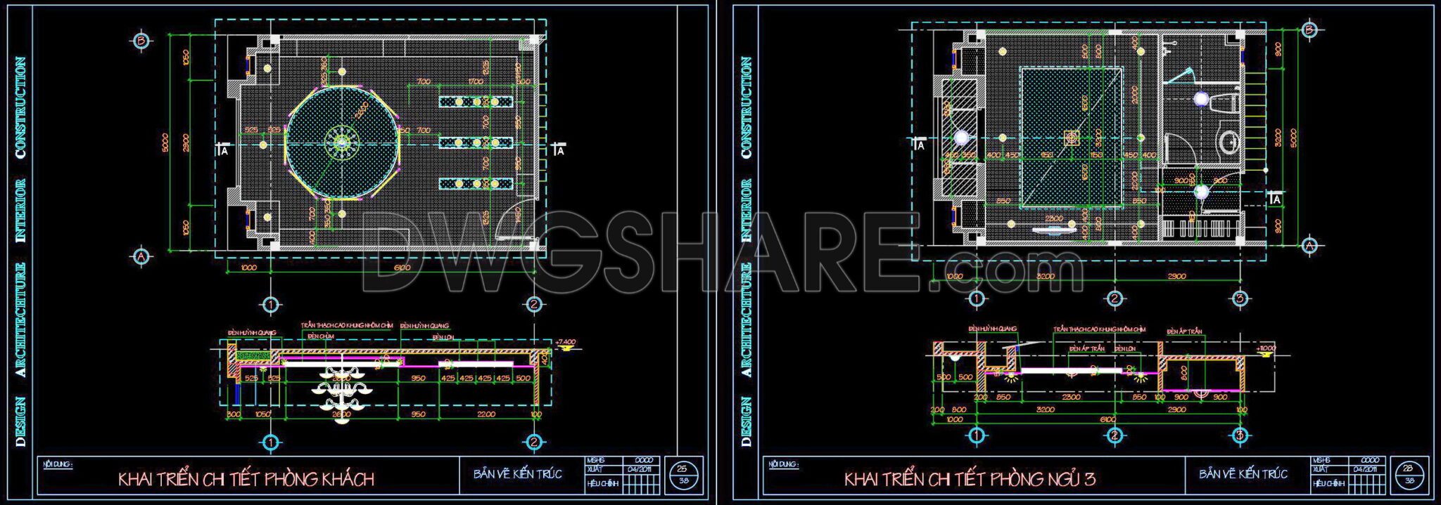 306. CAD drawings of elevations and detailed ceiling lighting for a ...