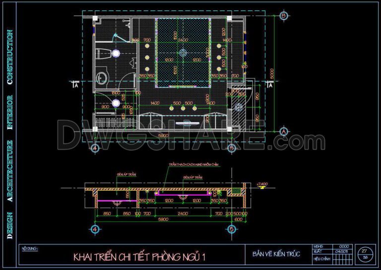 306. CAD drawings of elevations and detailed ceiling lighting for a ...