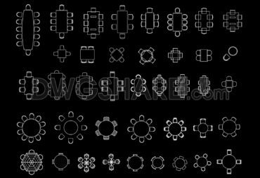 306. Free download Dining Room Sets CAD blocks