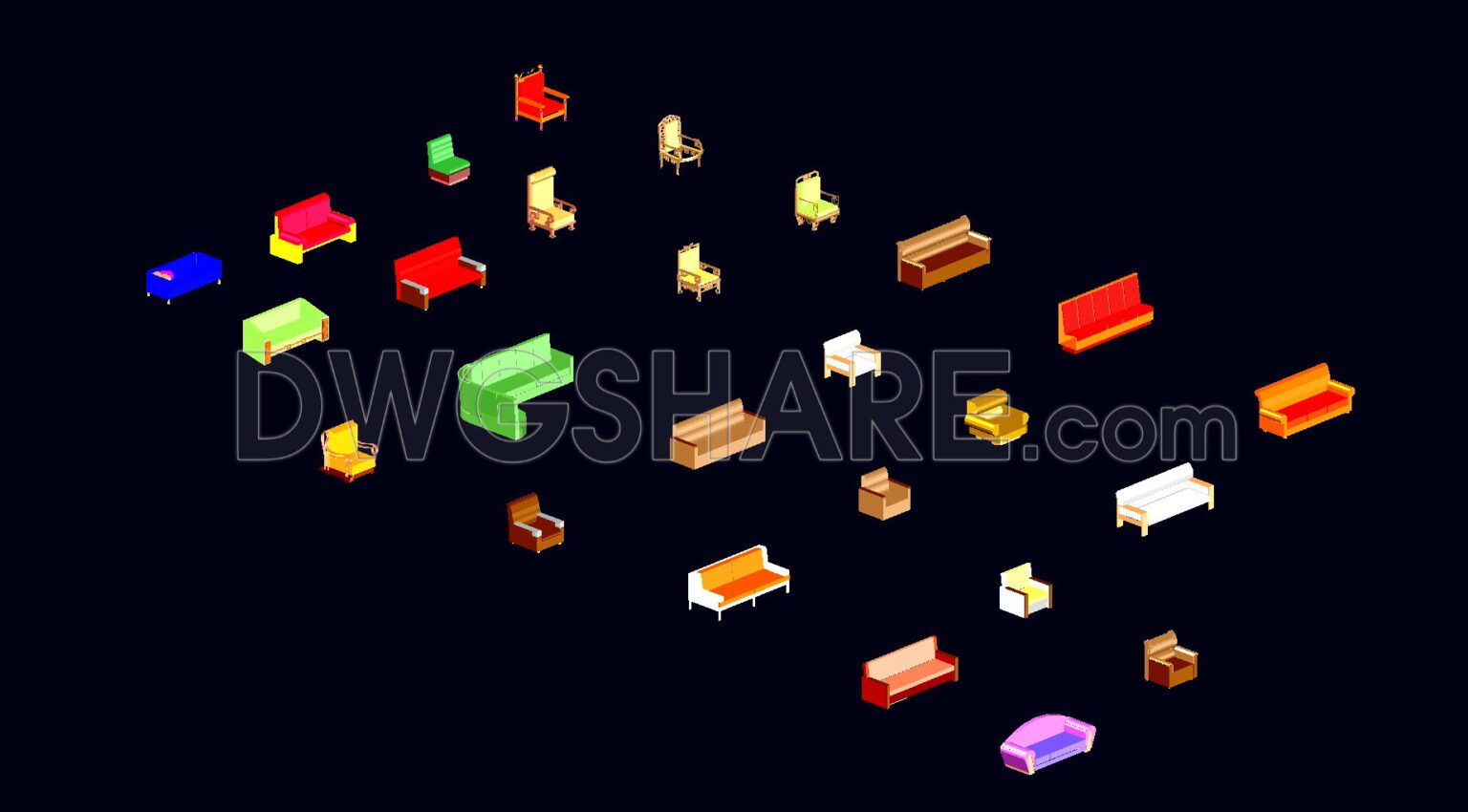 308. Tables And Chairs 3D Cad Blocks free download