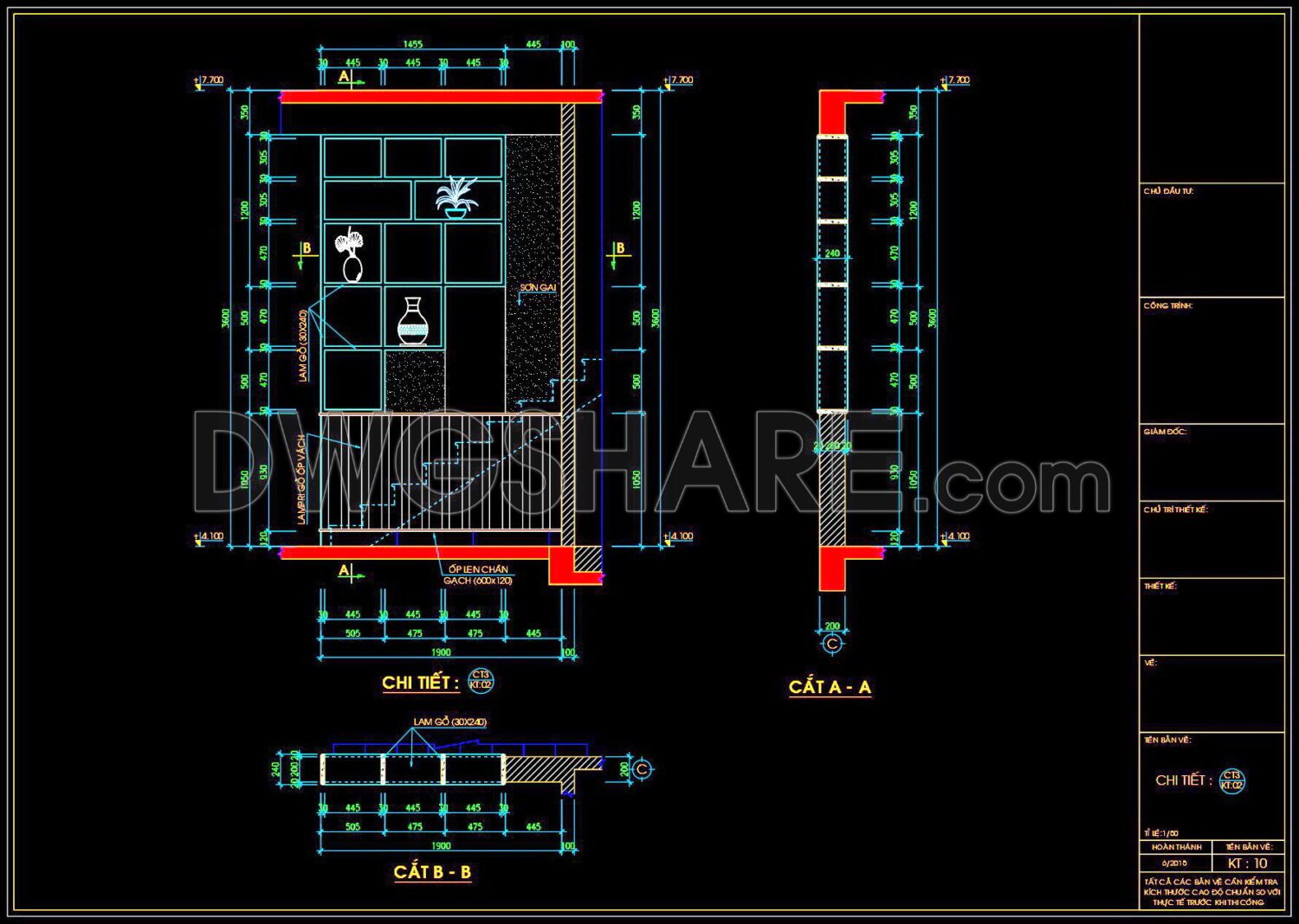 309. CAD detailed drawings of vertical facade wall sections for townhouses
