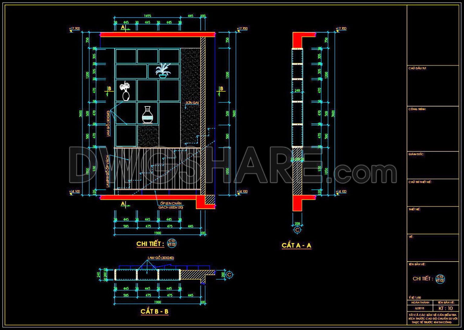 309. CAD detailed drawings of vertical facade wall sections for townhouses