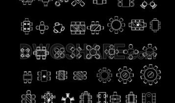 Bar Restaurant Plans and Elevation AutoCAD File DWG