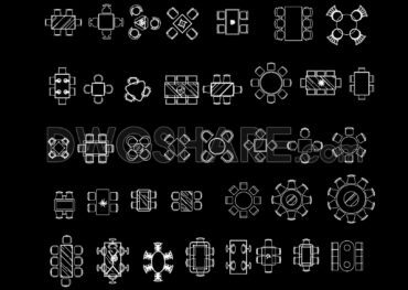 313. Free download Dining Tables CAD Blocks
